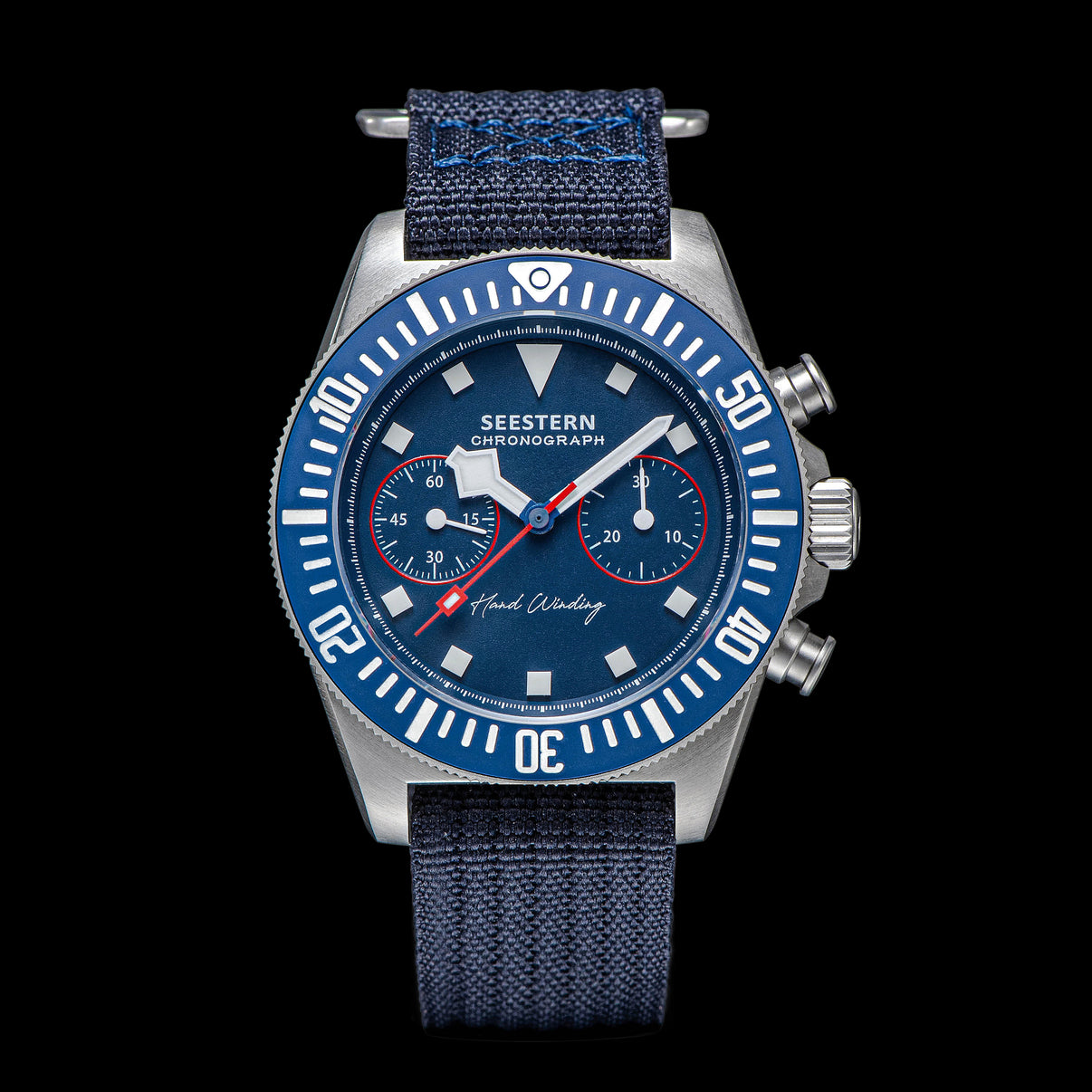 Seestern Chrono S445 445 Chronograph Blue Dial ST19 Movement Blue