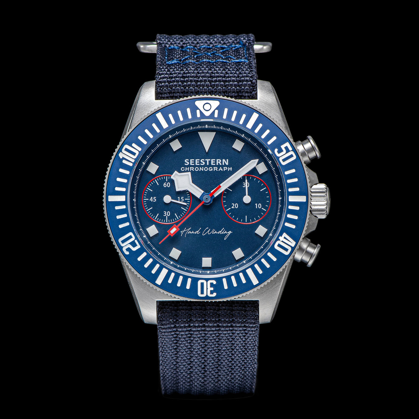 Seestern Chrono S445 445 Chronograph Blue Dial ST19 Movement Blue