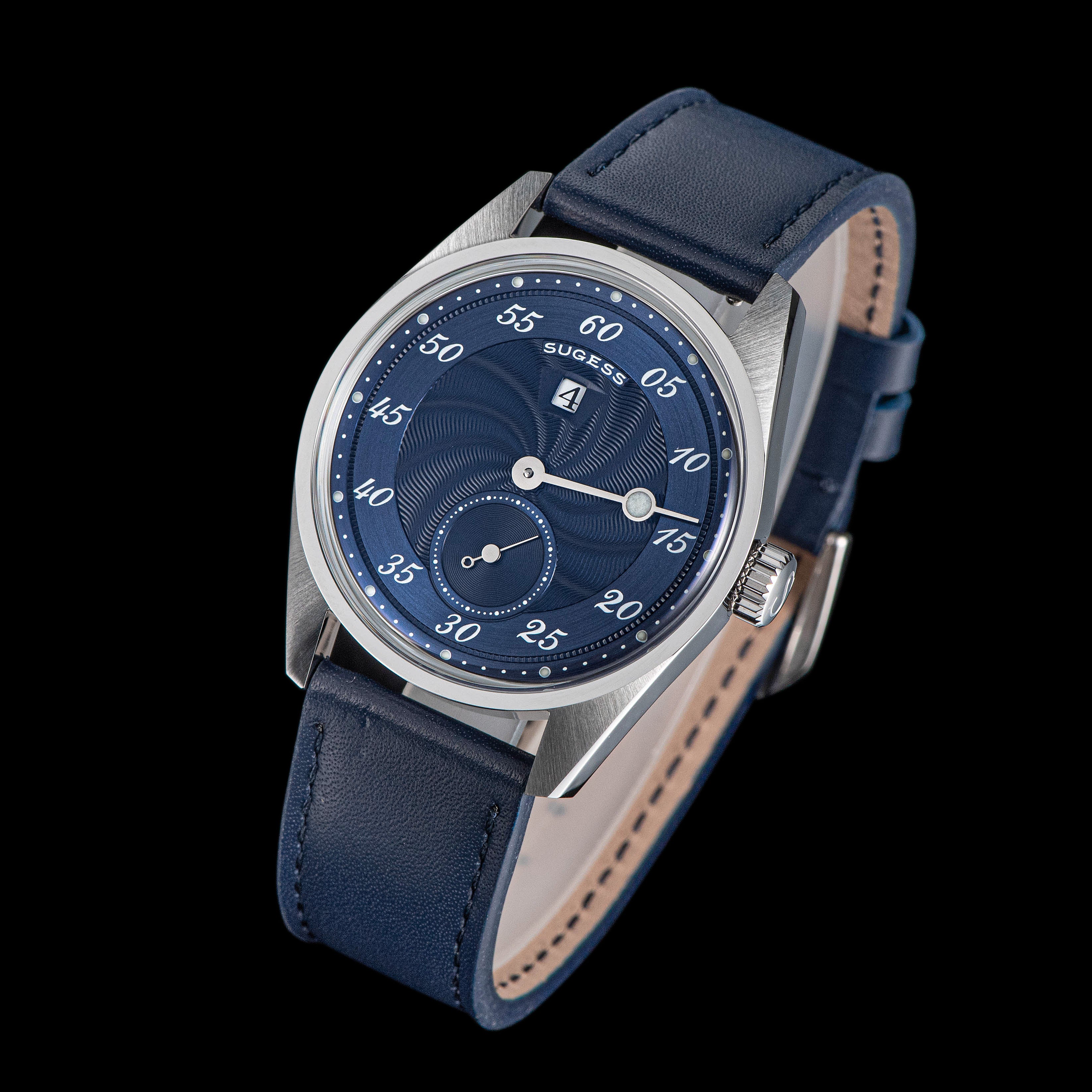 Automatic S451-1 Deep Blue Dial Jumping Hour One Pointer Stainless Ste