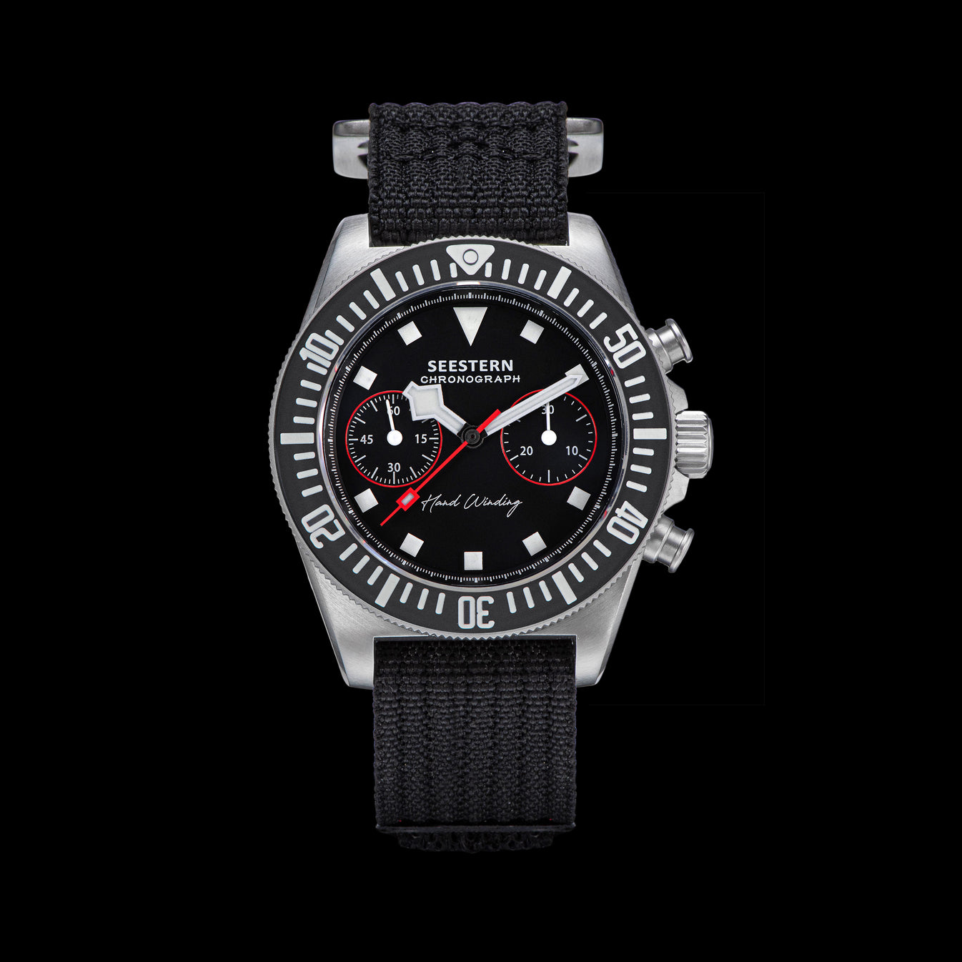 Seestern Chrono S445 445 Chronograph Blue Dial ST19 Movement Black ...