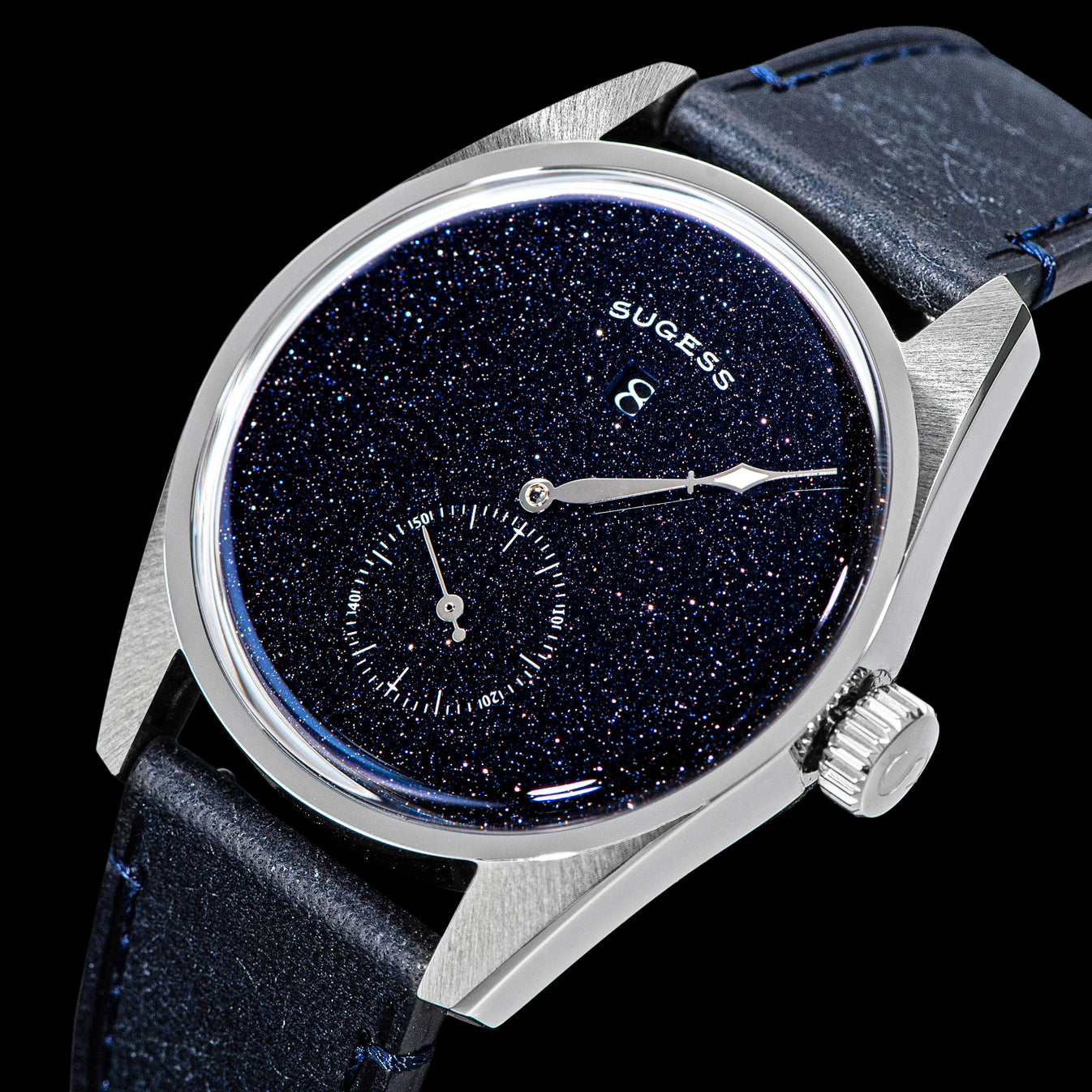 Automatic S451-2 Blue Sandstone Dial Jumping Hour One Pointer Stainles