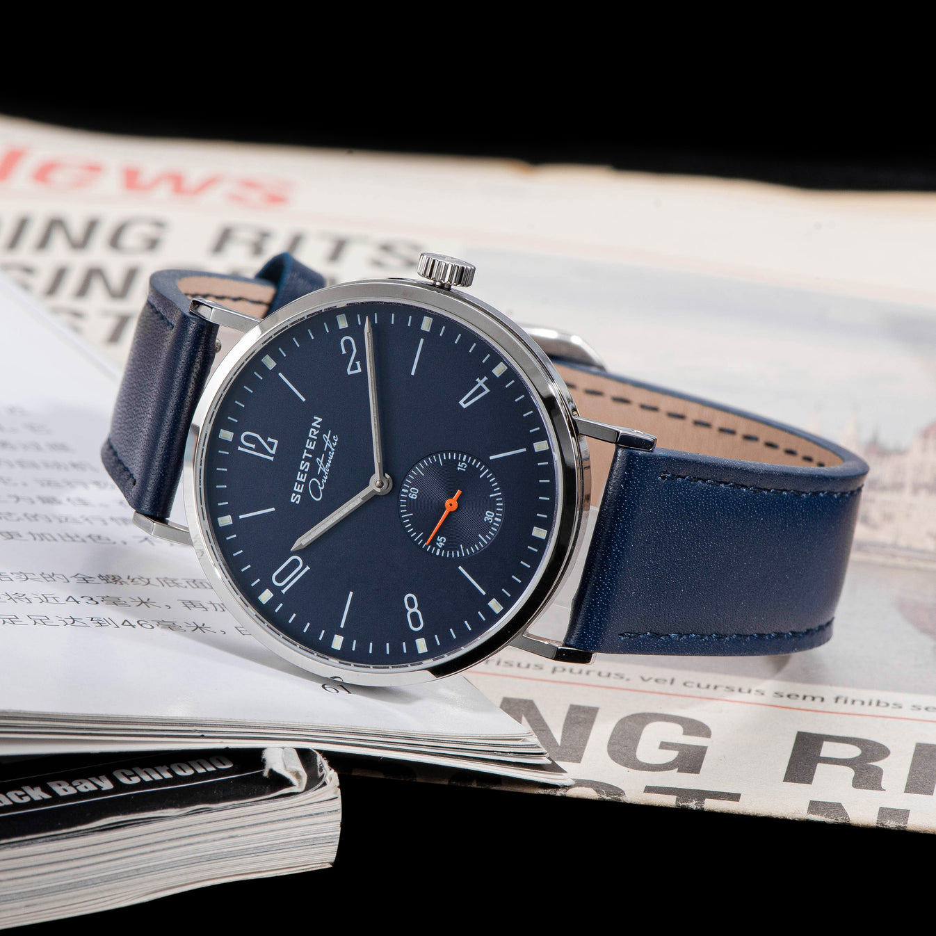 Seestern Automatic S382 38mm Deep Blue Dial Classic Automatic Watch ...