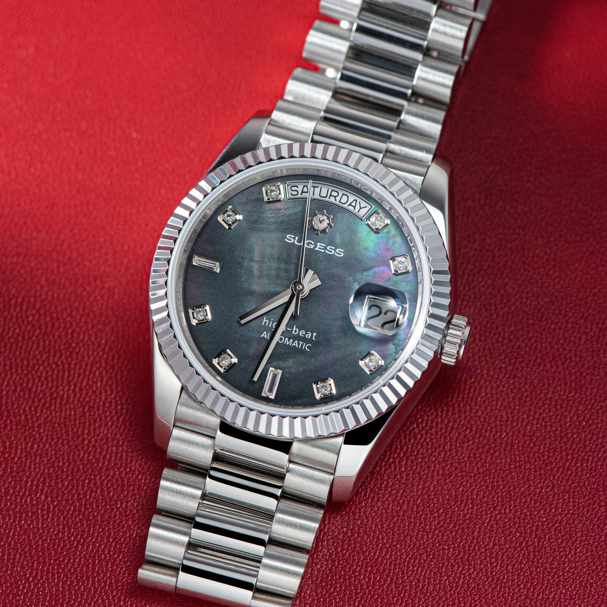 Heritage S449 DD Date and Day Display DD36 36mm Stainless Steel Black