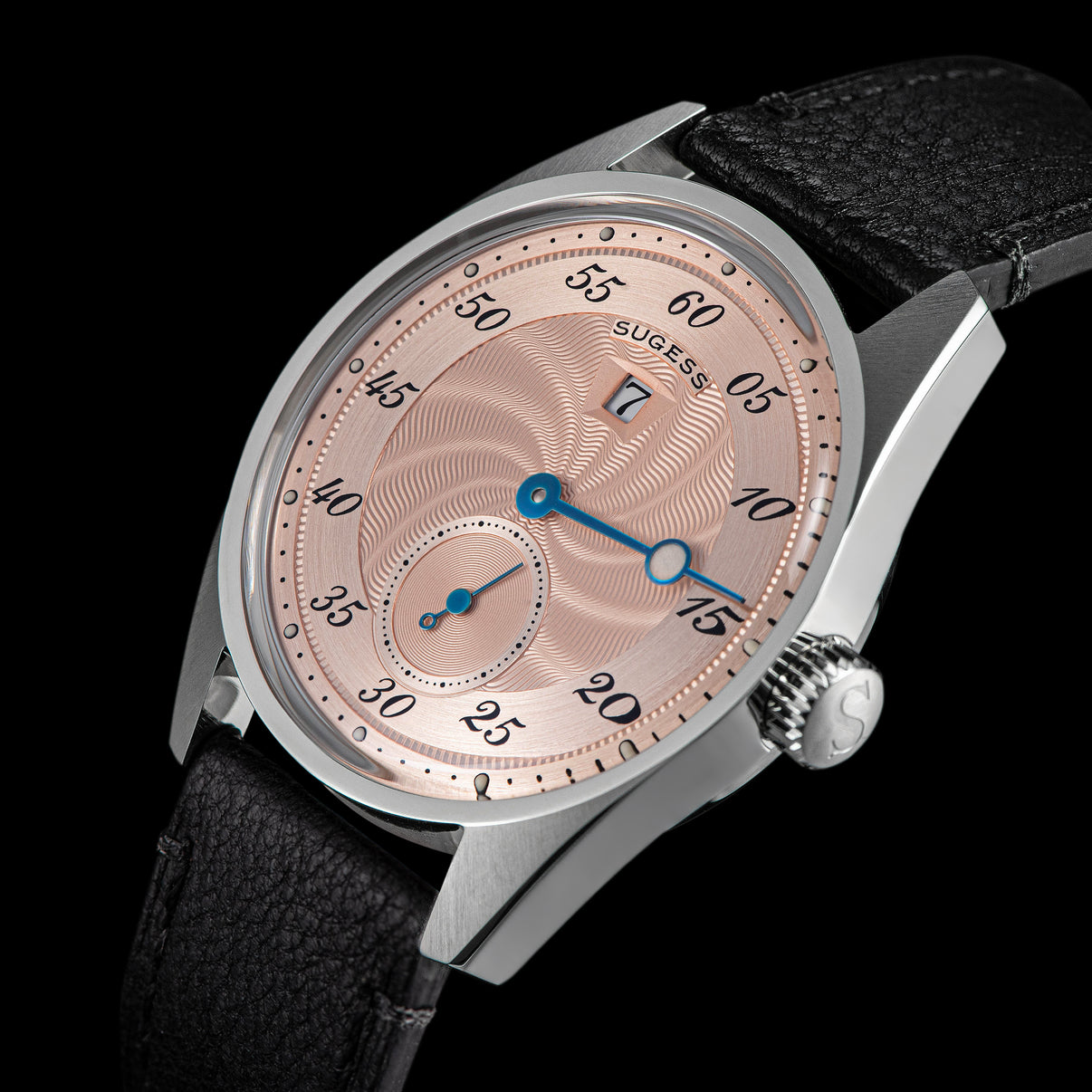 Automatic S451-1 Salmon Dial Jumping Hour One Pointer Stainless Steel ...