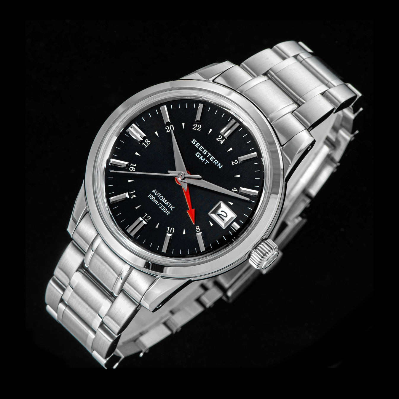 Seestern S446 GMT Watch Black Dial (Seiko NH34 GMT movement) – Sugess Watch