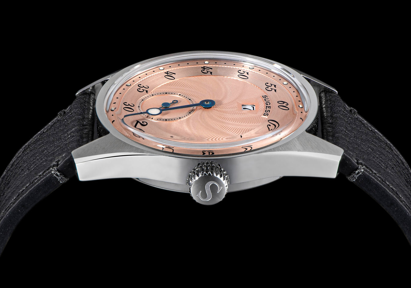 Automatic S451-1 Salmon Dial Jumping Hour One Pointer Stainless Steel ...