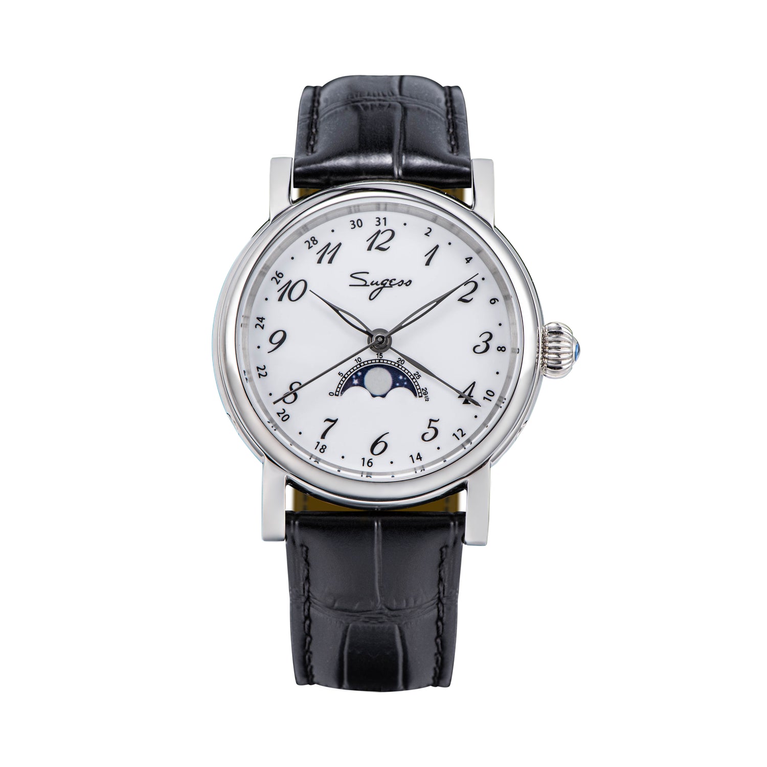 Sugess Luminous Moonphase Seagull ST2108 Movement Watch SU2108SK