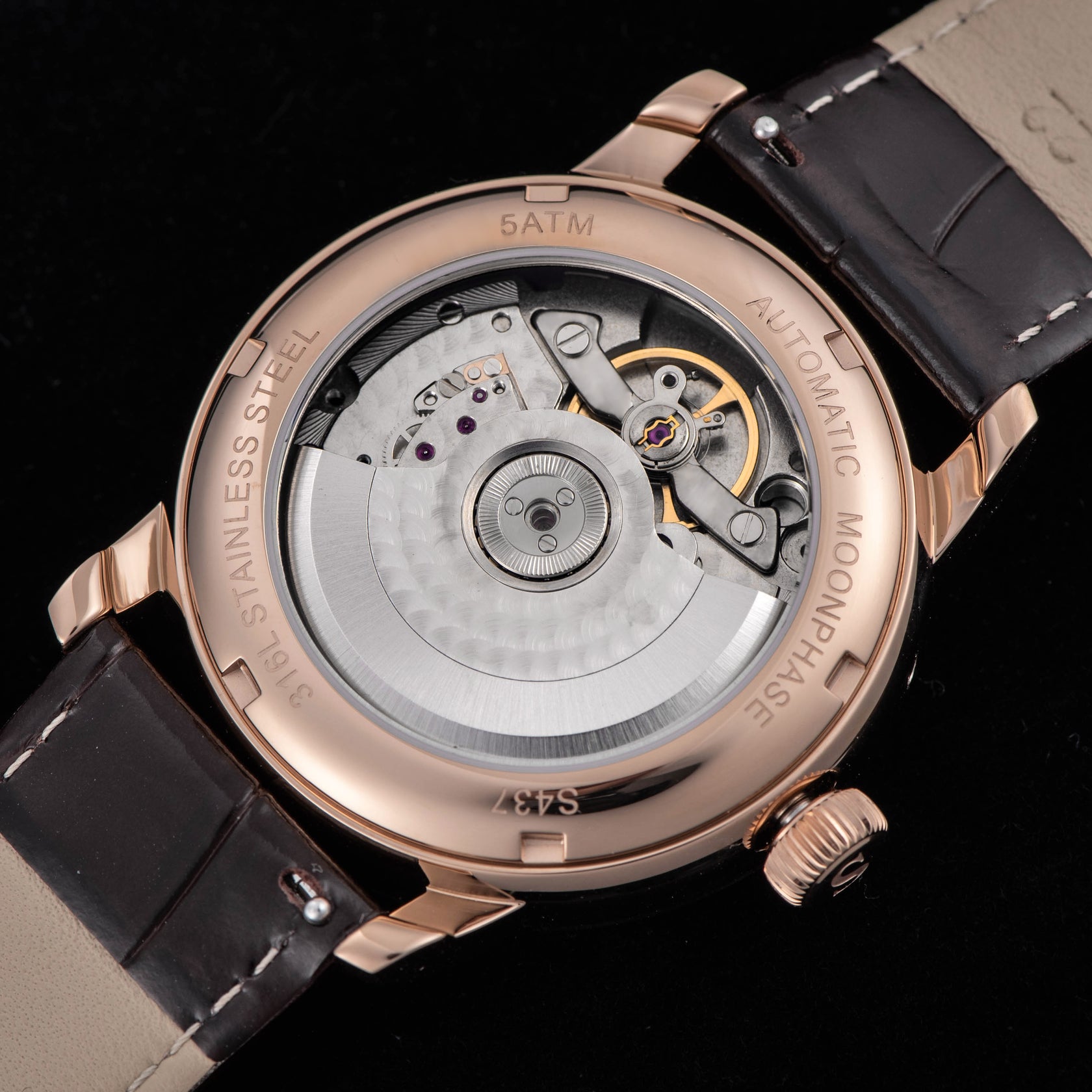 Sugess Luminous Moonphase Seagull ST2108 Movement Watch SU2108SK ...