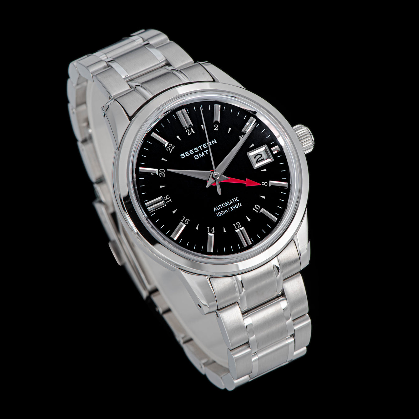 Seestern S446 GMT Watch Black Dial (Seiko NH34 GMT movement) – Sugess Watch