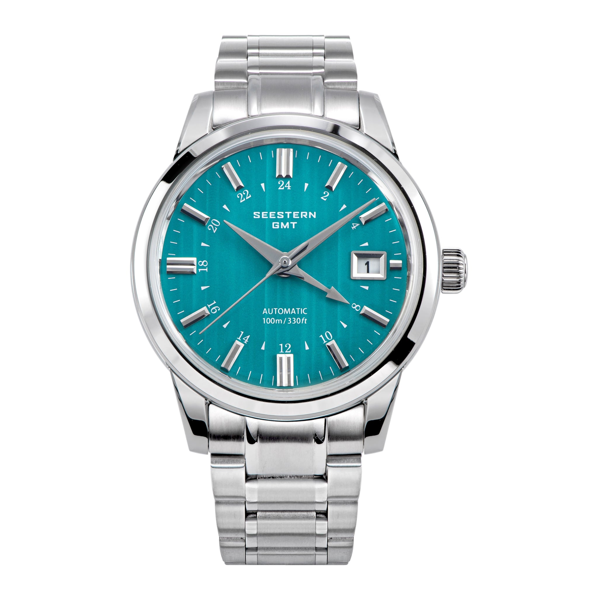 Seestern S446 GMT Watch Light Green Dial (Seiko NH34 GMT movement ...