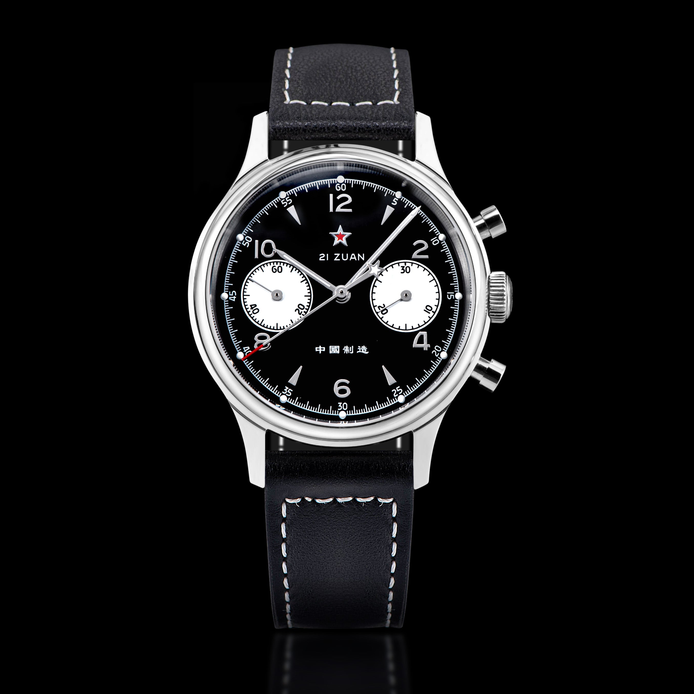 Sugess Panda Chronograph Watch Swan-Neck Precision Model SUPAN001SN