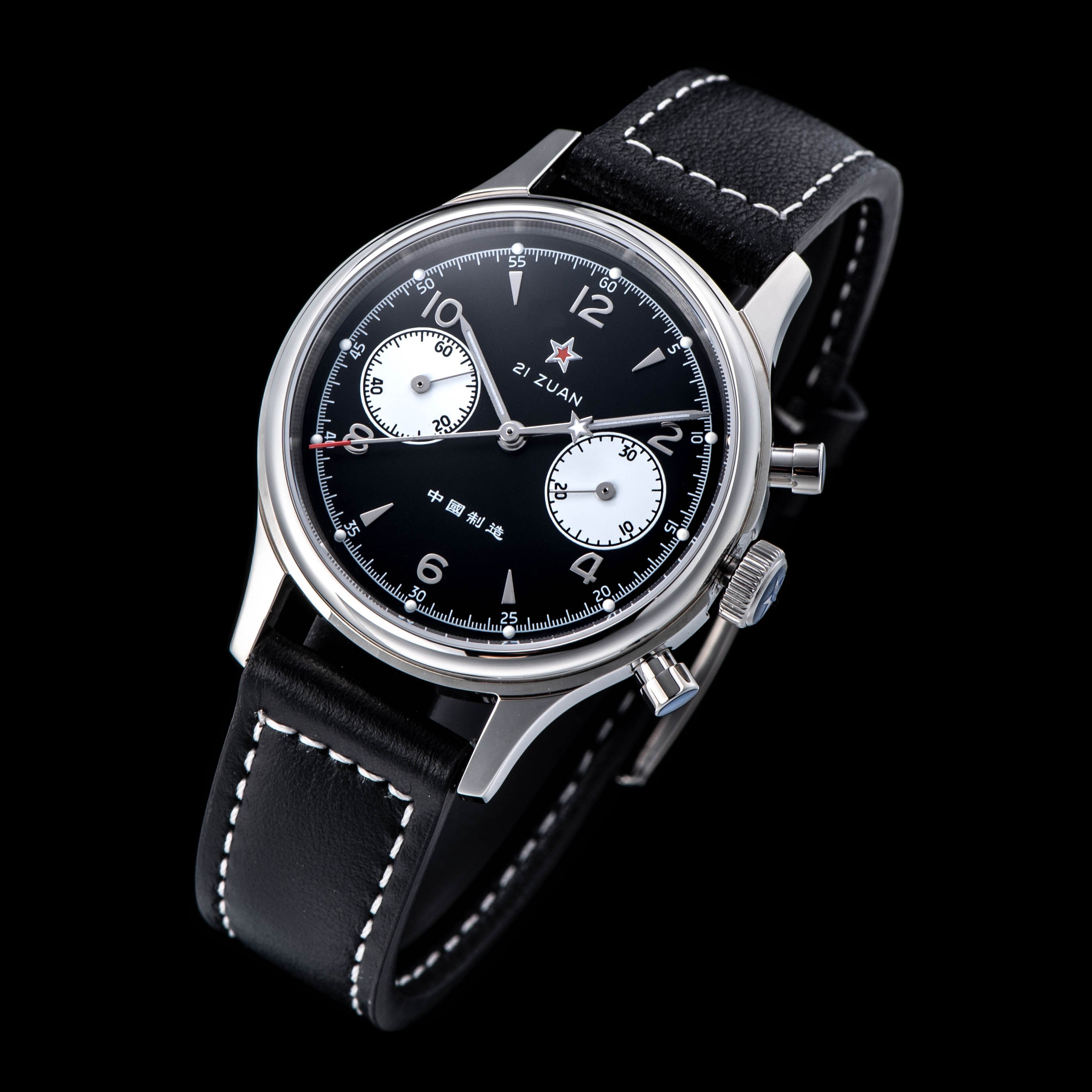 Sugess Panda Chronograph Watch Swan-Neck Precision Model SUPAN001SN