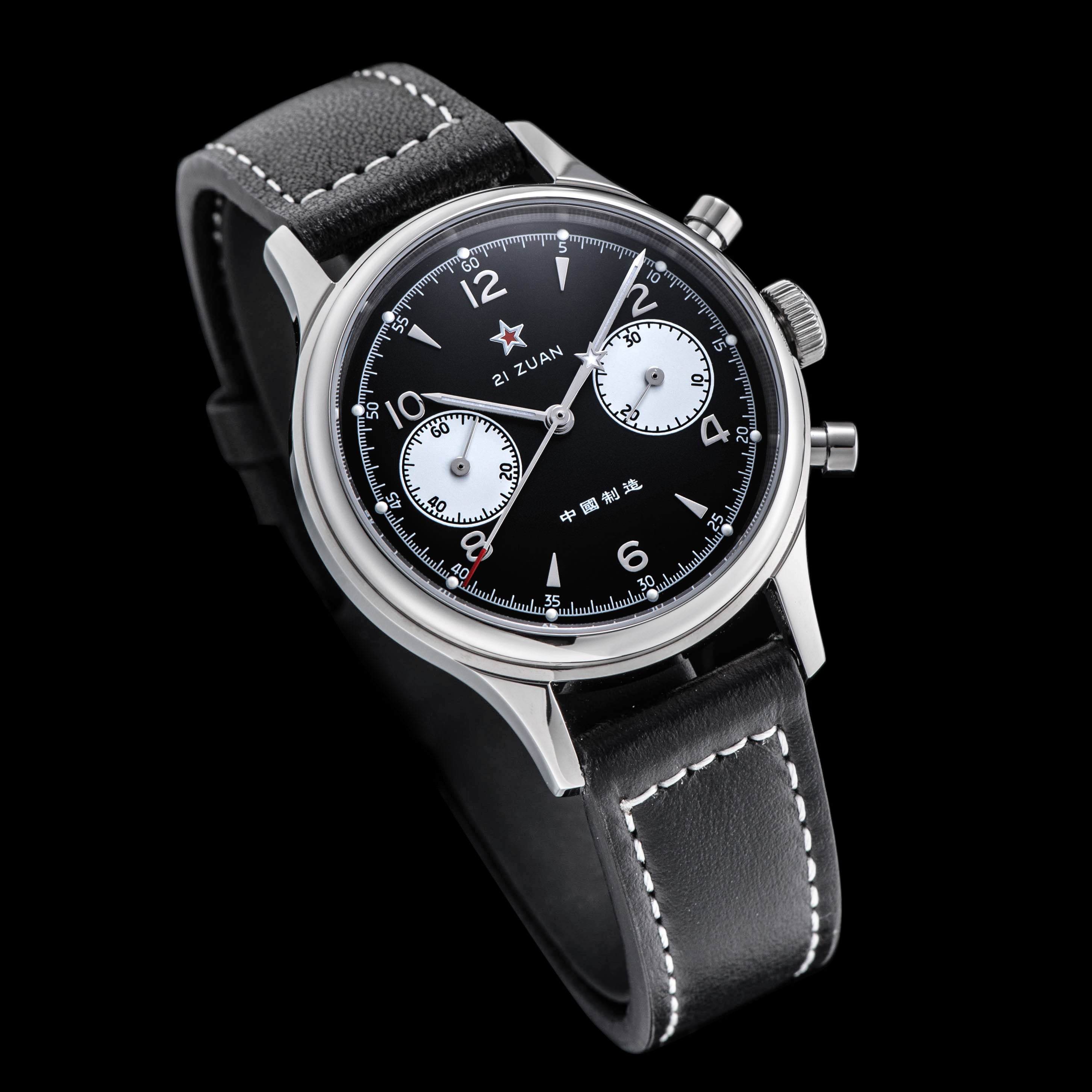 Sugess Panda Chronograph Watch Swan-Neck Precision Model SUPAN001SN