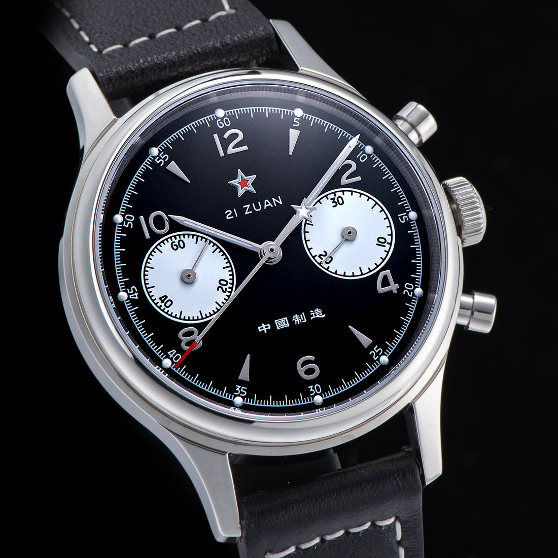 Sugess Panda Chronograph Watch Swan-Neck Precision Model SUPAN001SN