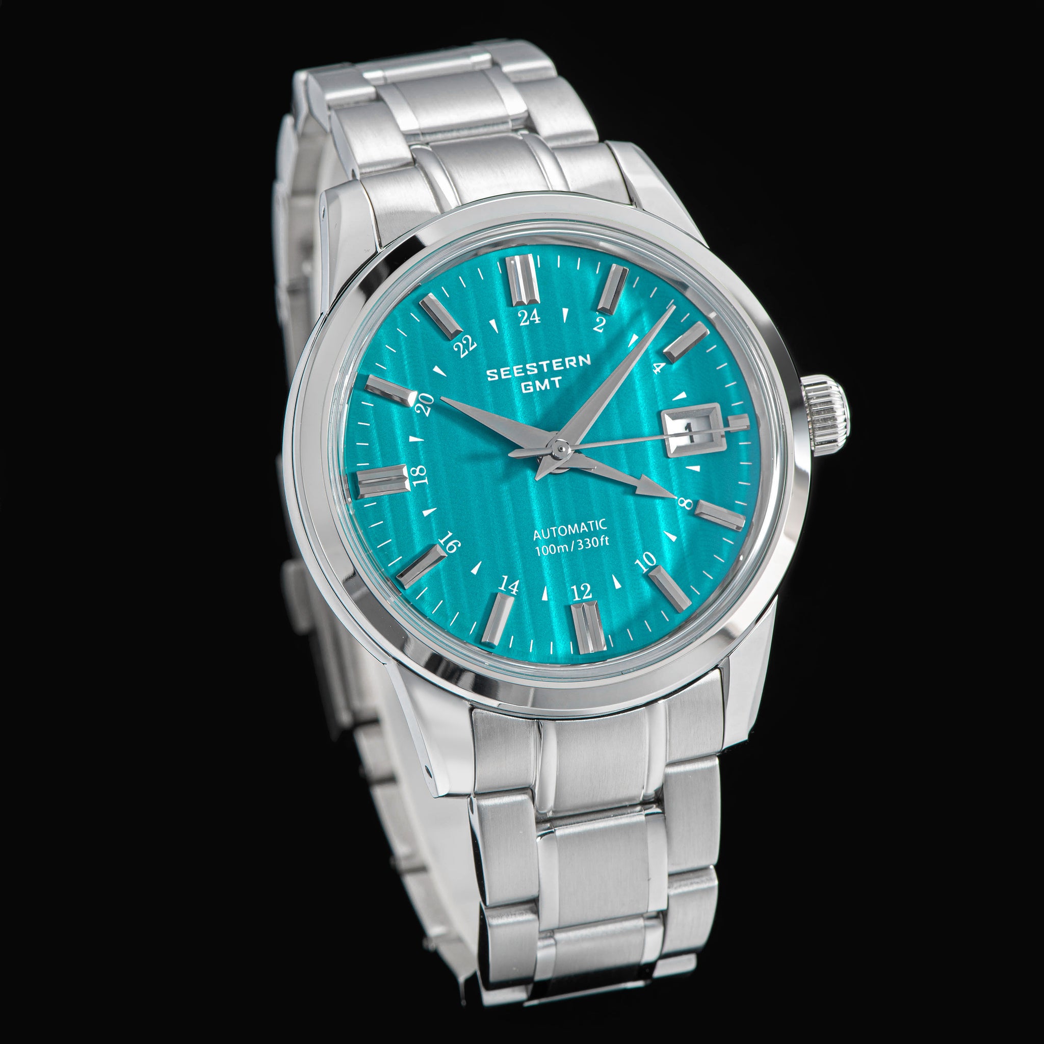 Seestern S446 GMT Watch Light Green Dial (Seiko NH34 GMT movement ...