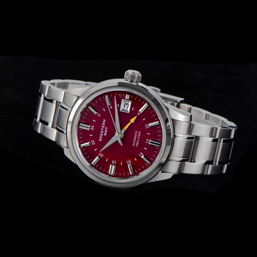 Seestern S446 GMT Watch Red Dial (Seiko NH34 GMT movement) – Sugess Watch
