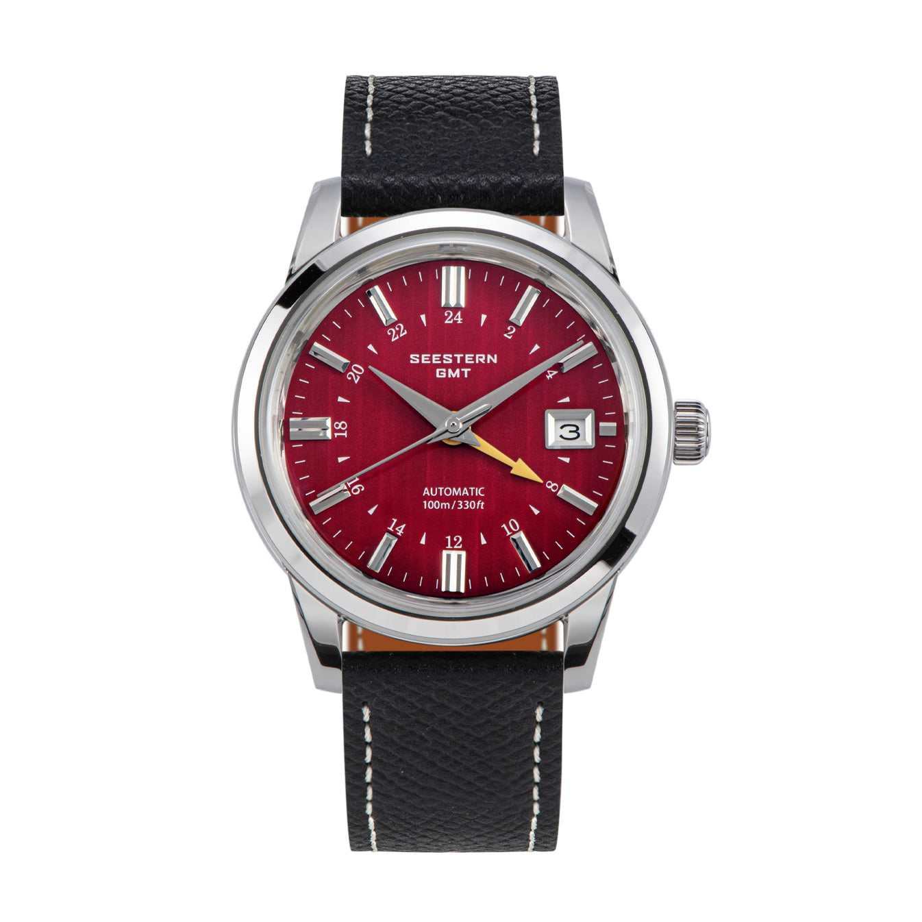 Seestern S446 GMT Watch Red Dial (Seiko NH34 GMT movement) – Sugess Watch