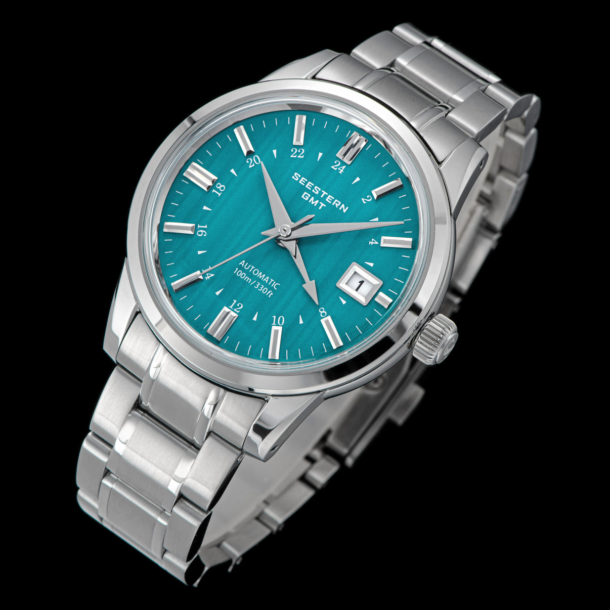 Seestern S446 GMT Watch Light Green Dial (Seiko NH34 GMT movement ...