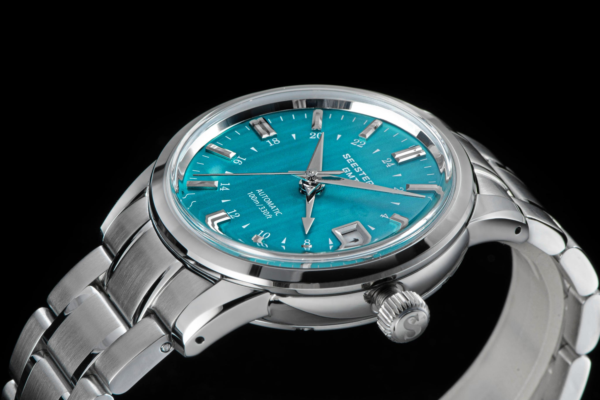 Seestern S446 GMT Watch Light Green Dial (Seiko NH34 GMT movement ...