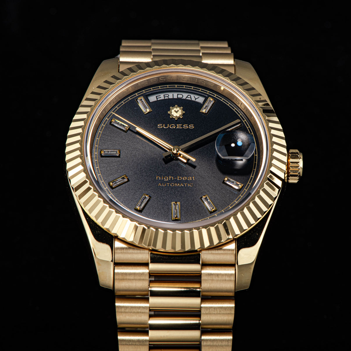 Heritage S433 433 DD Date and Day Display Gold Automatic – Sugess Watch