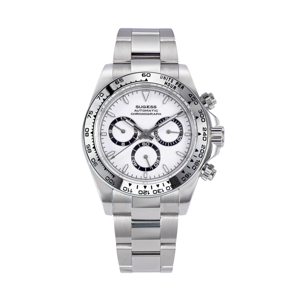 Automatic Chronograph S418-2.001 White Dial Stainless Steel Bezel Prof