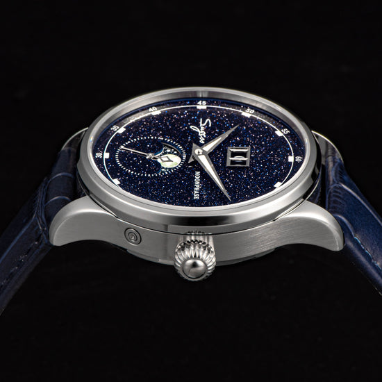 Sugess MOONPHASE MASTER Blue Gold Stone Star Dust Dial Moonphase ...