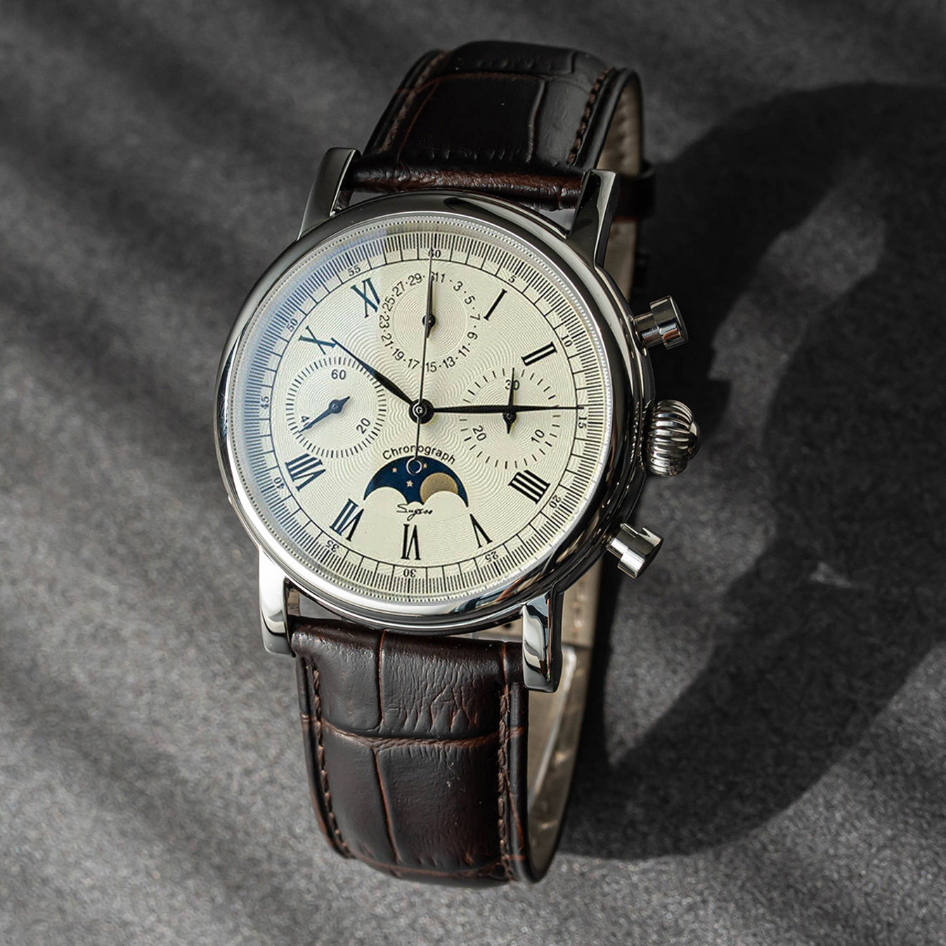 Sugess Moonphase Seagull ST1908 Movement Watch SUM199B – Sugess Watch