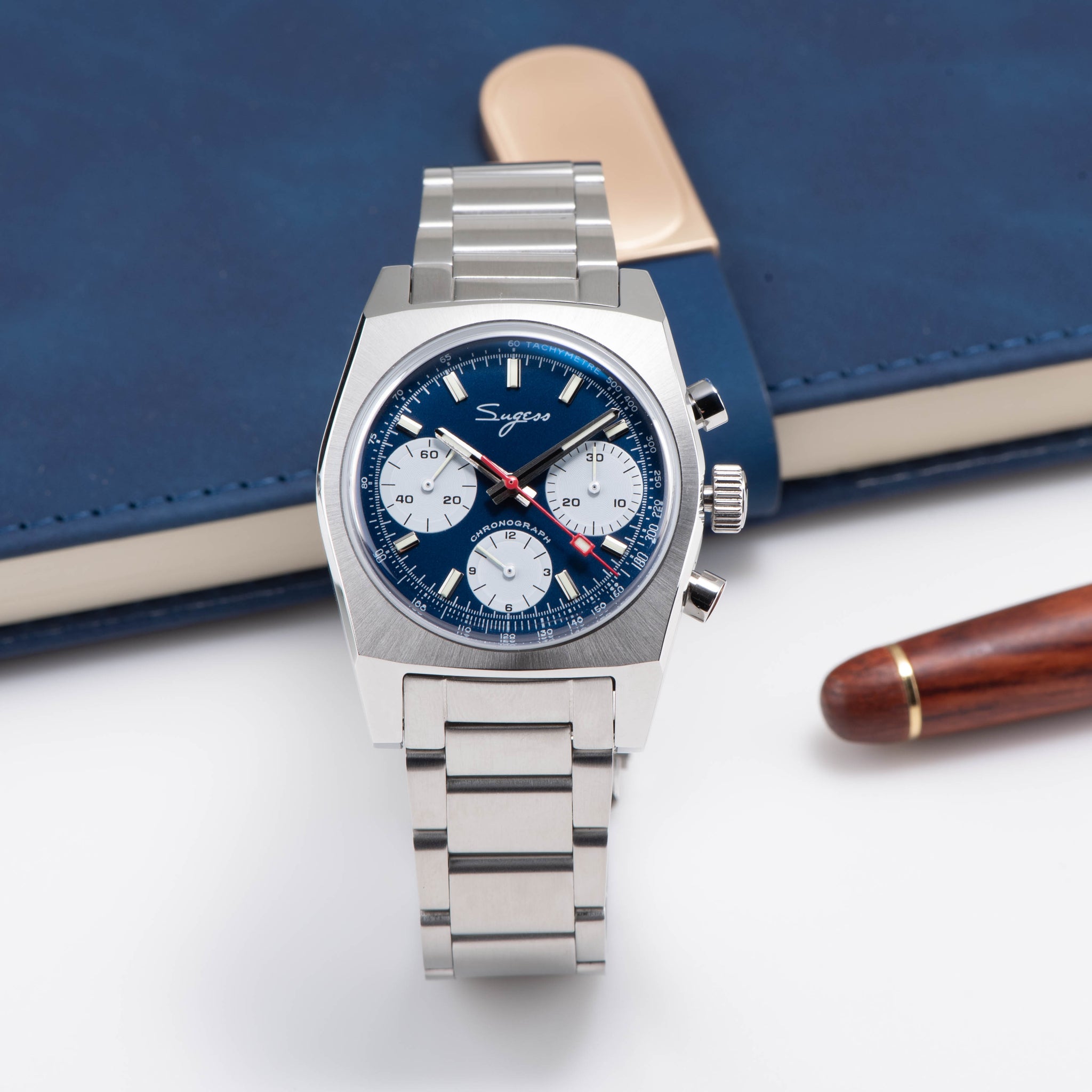 Sugess 40mm 1963 Mineral Glass Seagull ST1901 Movement Chronograph ...