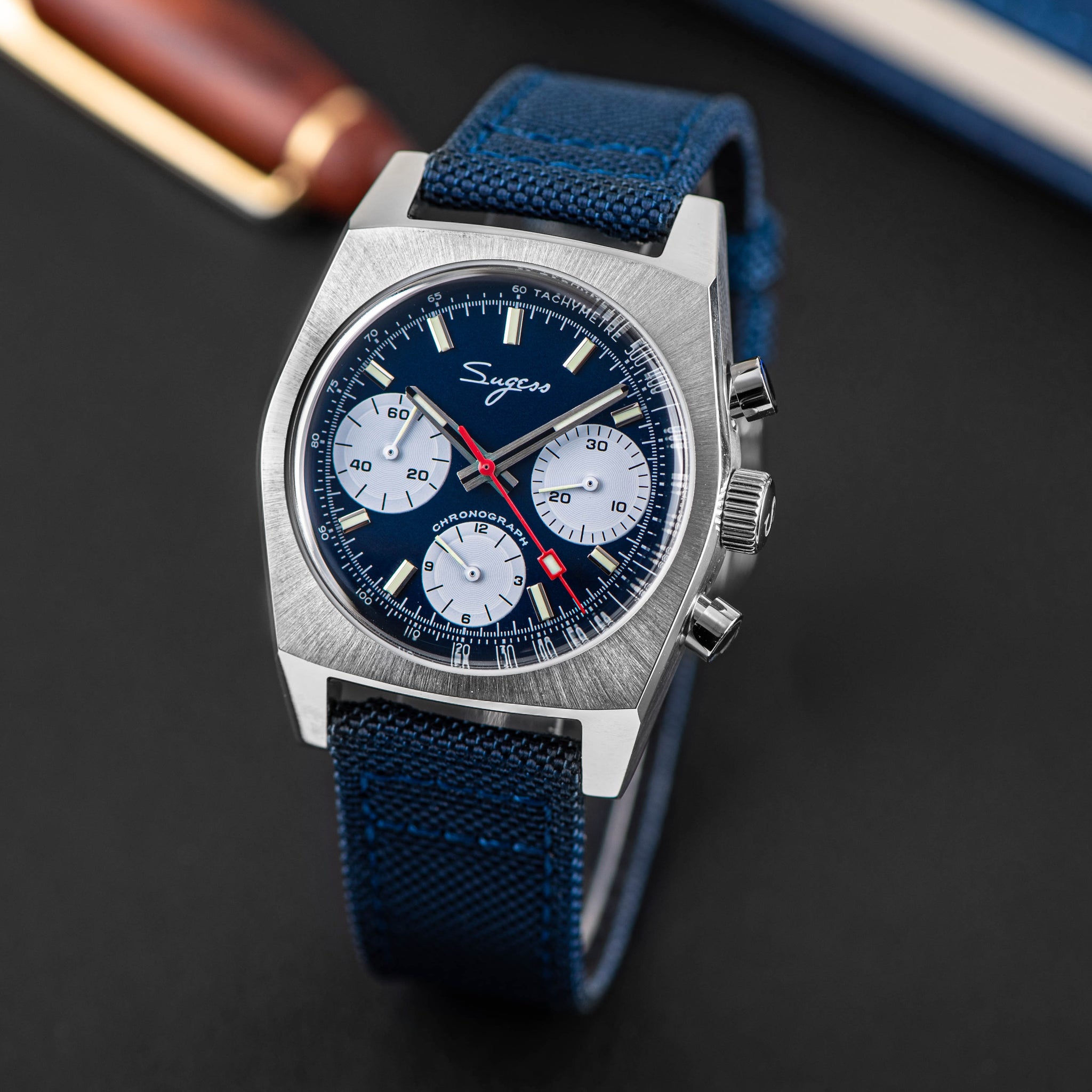 Sugess 40mm 1963 Mineral Glass Seagull ST1901 Movement Chronograph ...