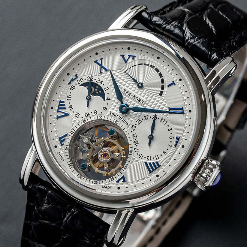 Sugess Logo Customize Seagull ST8007 Tourbillon Movement Watch SE8007SW