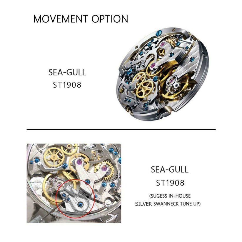 Sugess Moonphase Seagull ST1908 Movement Watch SUM199B